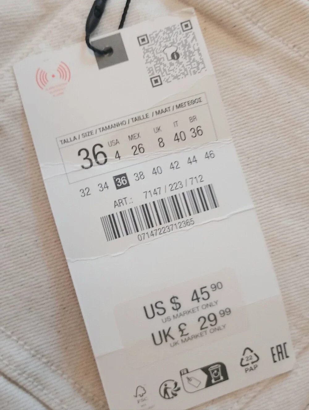Zara | Jeans | Zara Jeans Size 4 Denim Jean Cream Natural Patch Pocket ...